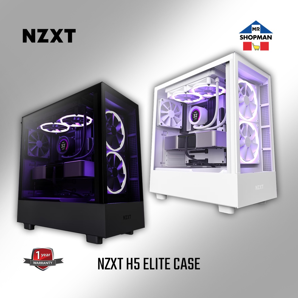 NZXT H5 Elite Premium ATX Compact Mid tower Desktop Computer PC Case ...