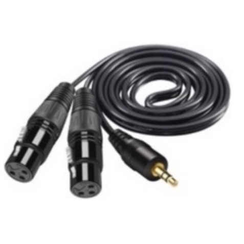 Aux 3.5mm to double XLR cable female PC connected to microphone line ...