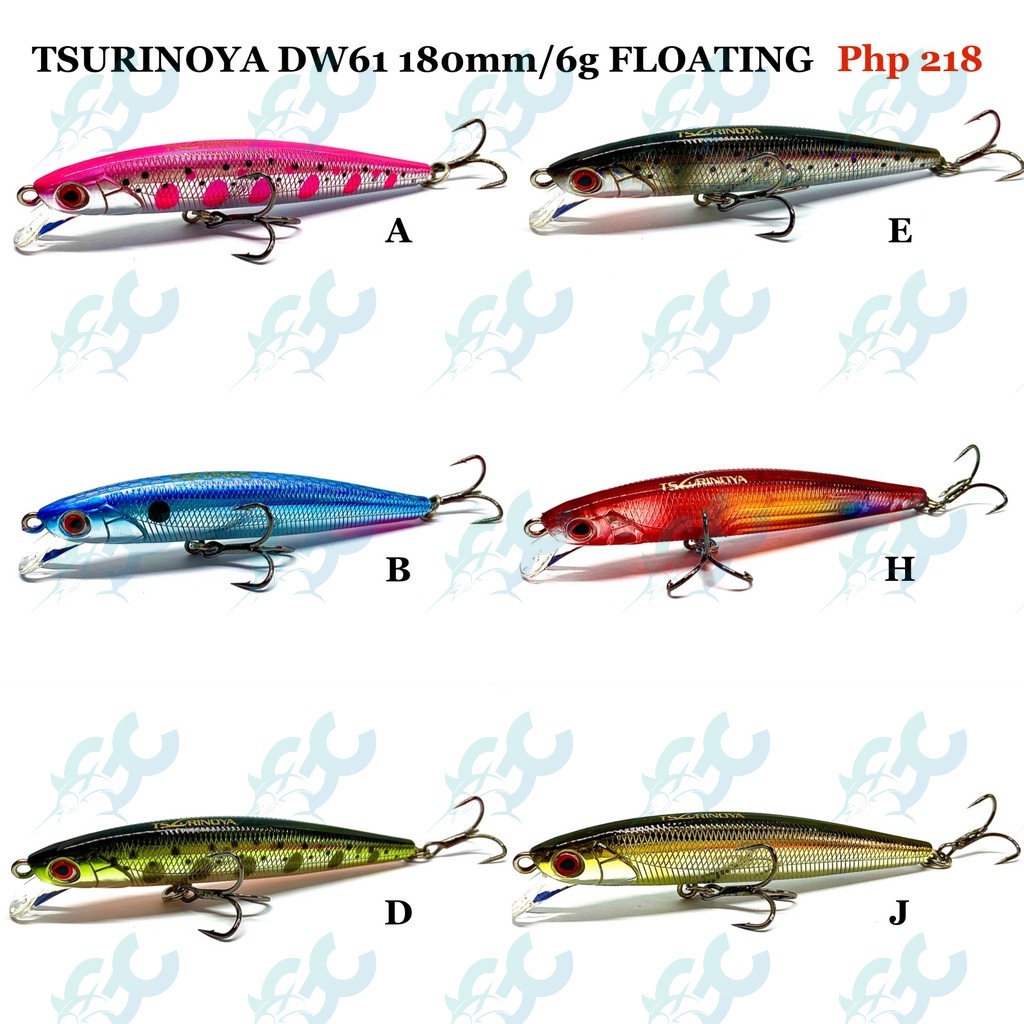 TSURINOYA DW61 Topwater Floating Minnow Fishing Lure 80mm 6g Dive 0-80cm Bait lure | Shopee ...