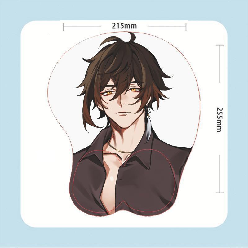 Genshin impact mouse pad 3D zhongli childe itto chest muscle print ...