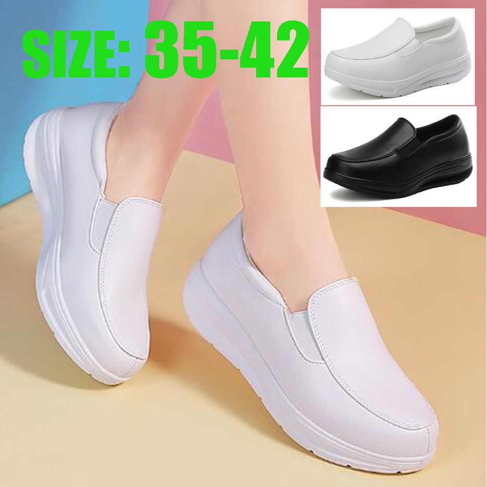 New Women Nurse Shoes Rocking Shoes Light Thick Soled Slip Flat Shoes ...