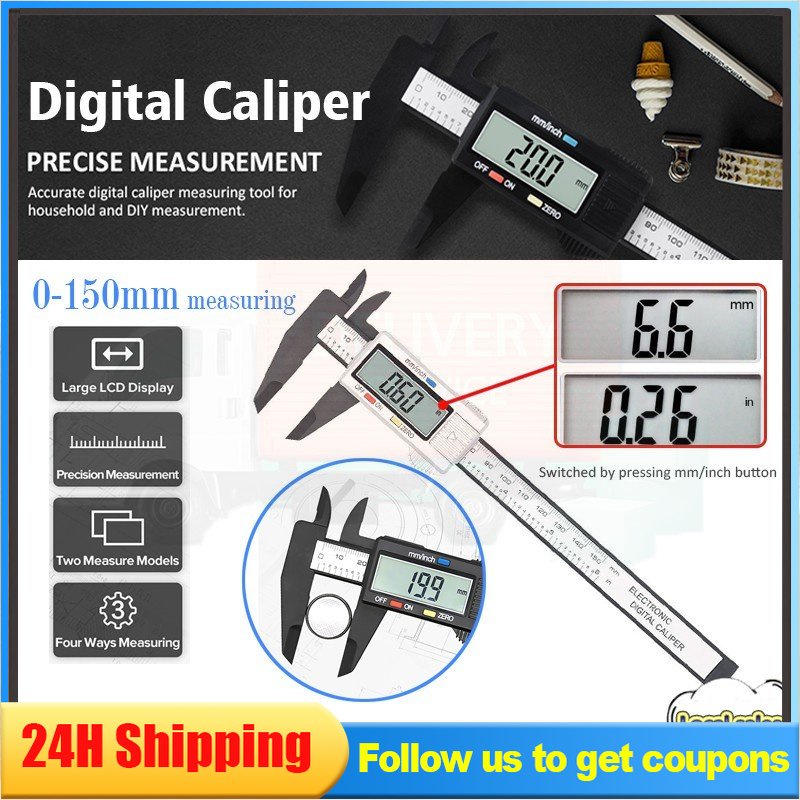 Digital Caliper Electronic Vernier Caliper Measuring Device Inch And ...