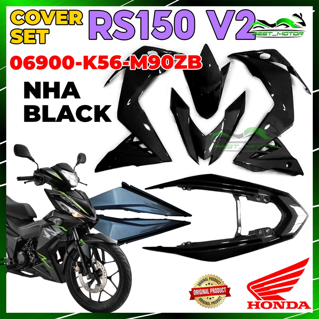 HONDA RS150 V2 / RS150R / RS 150 COVERSET STRIPE SET NHA BLACK NON ...
