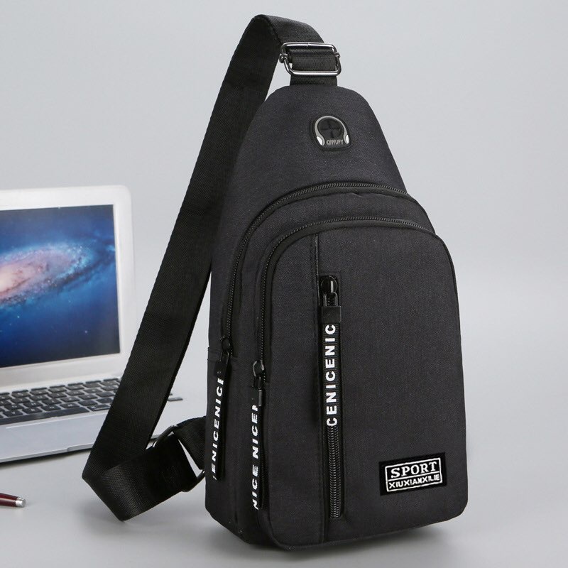 Men's Body Bag Anti-Theft Bag Fashion Canvas Bag With USB Port Charging ...