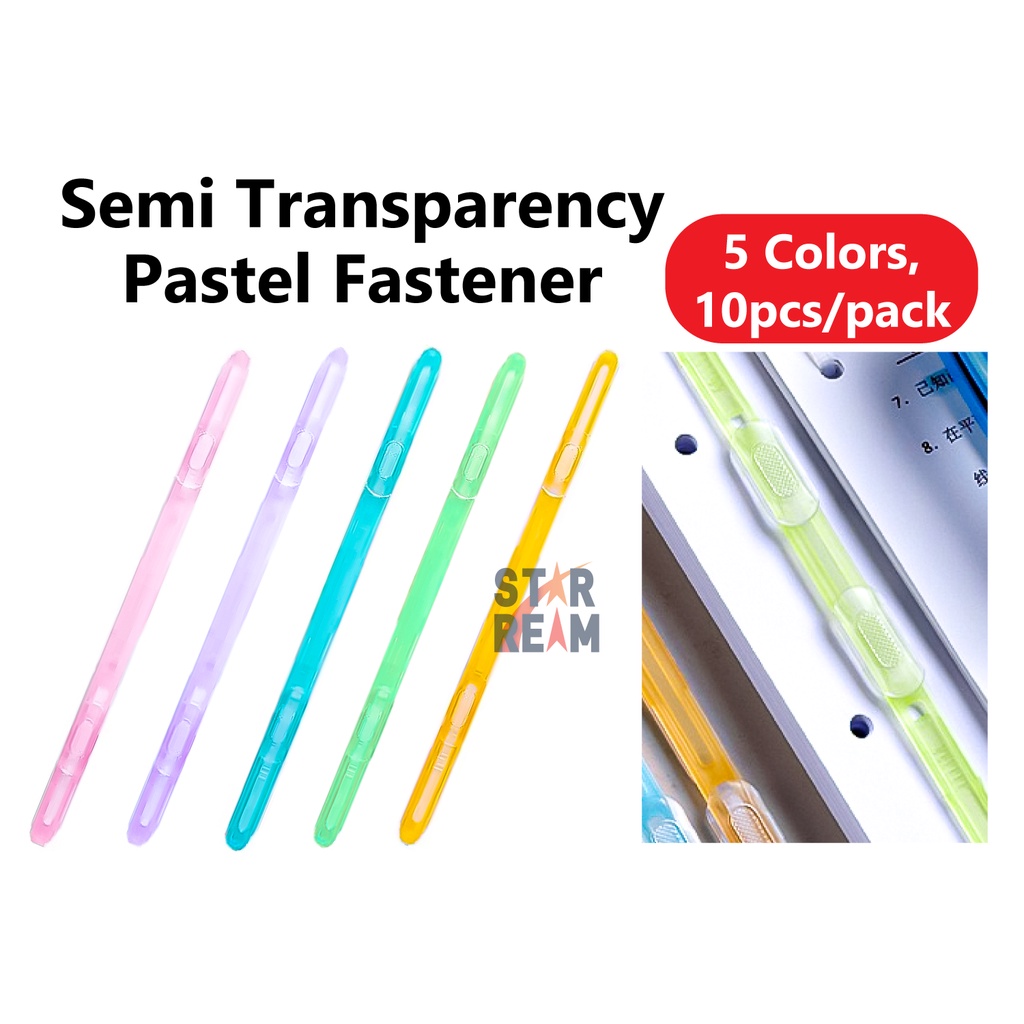 Semi Transparent Pastel Fastener Assorted Colors / Flat File Clip x 1 ...