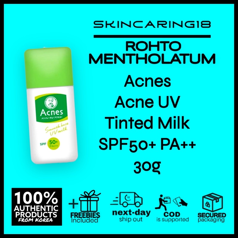 Rohto Mentholatum Acnes Acne UV Tinted Milk SPF 50 PA++ - 30g by ...