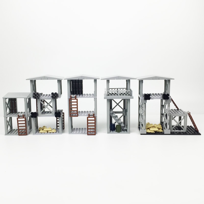 MOC Military Sentry post Building Block Scene Assembly Small Particle ...