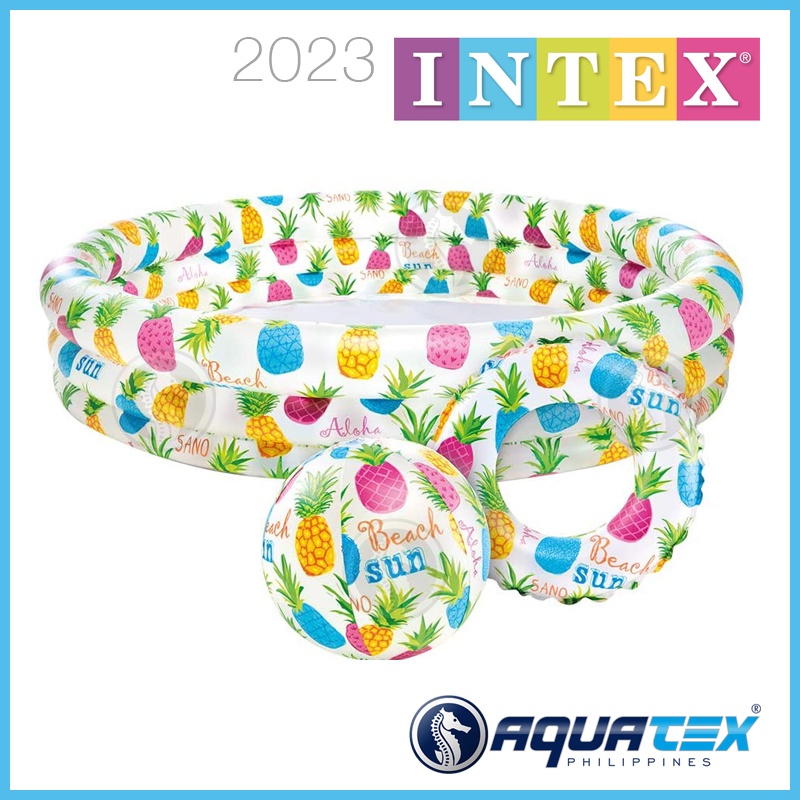 Intex 59469 Pineapple Pool Set with Beach Ball and Swimming 52" x 11 ...