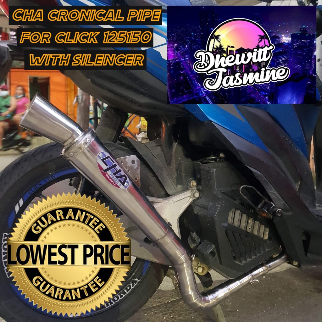 Cha cronical pipe for click 125/150 with silencer | Shopee Philippines