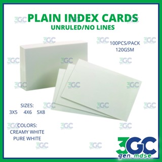 3GC White Unruled Plain Printable Index Cards 3x5/4x6/5x8 Sizes - Ideal ...