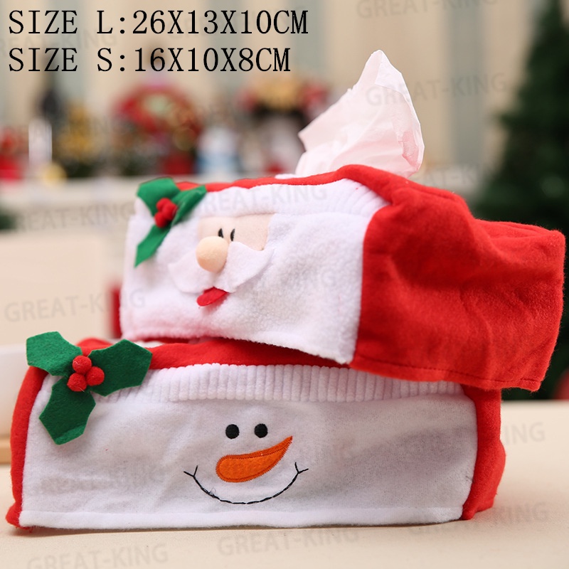 Great-King L/S Merry Christmas Tissue Box Cover Christmas Santa Claus ...