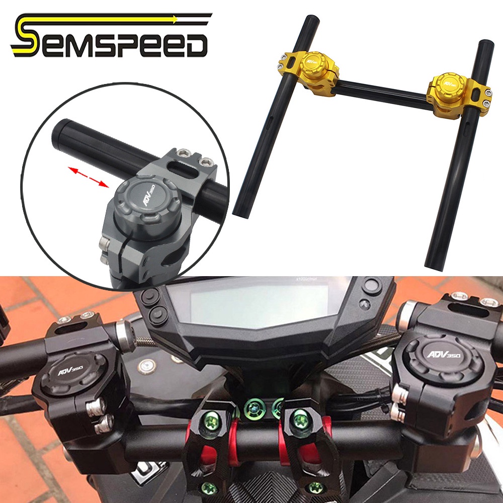 SEMSPEED CNC Motorcycle 22mm Handlebar Fork Tube Clip On Handle Bar For Honda ADV350 ADV 350 150 ...