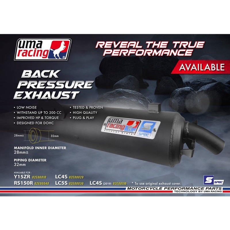 UMA Racing Back Pressure Exhaust Muffler Pipe RS150/ Winner X | Shopee ...