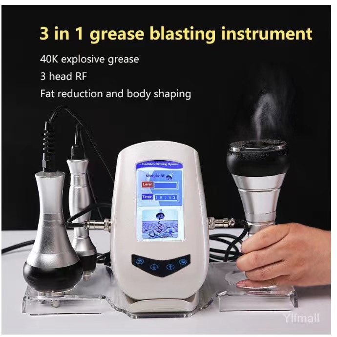 3 in 1 40K Multipolar RF Ultrasonic Body Slimming Machine Cavitation ...