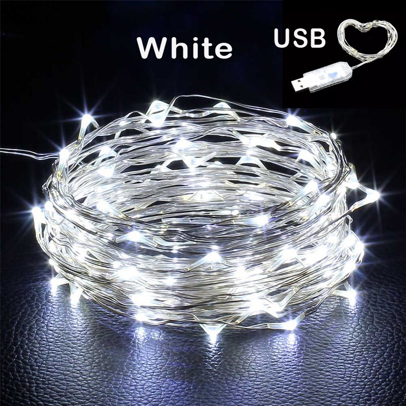 1M -20M 200 LED USB Copper Wire String Fairy Lights Christmas Party ...