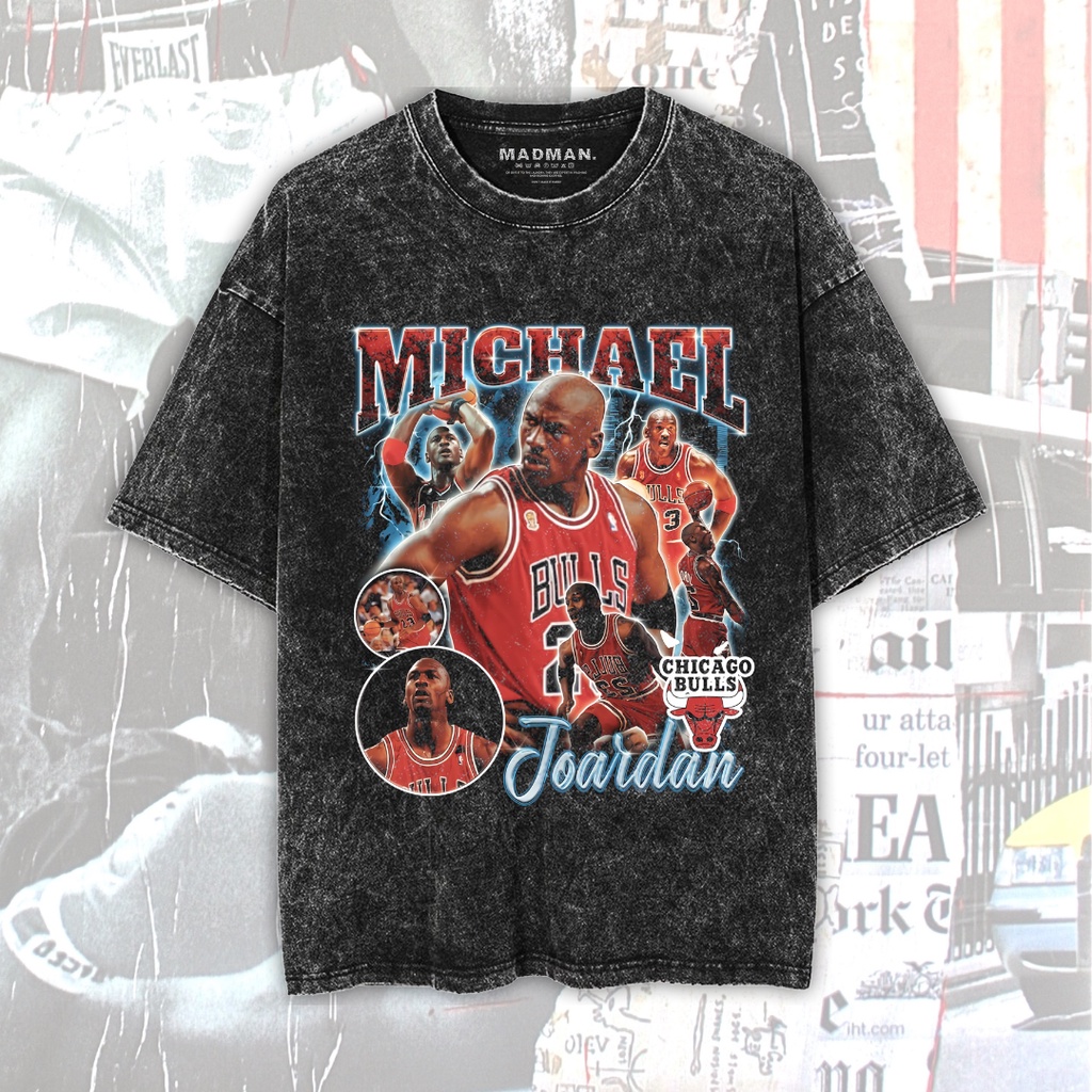 MADMAN Michael Jordan Premium Oversize Stone Wash T-Shirt | Washed T ...