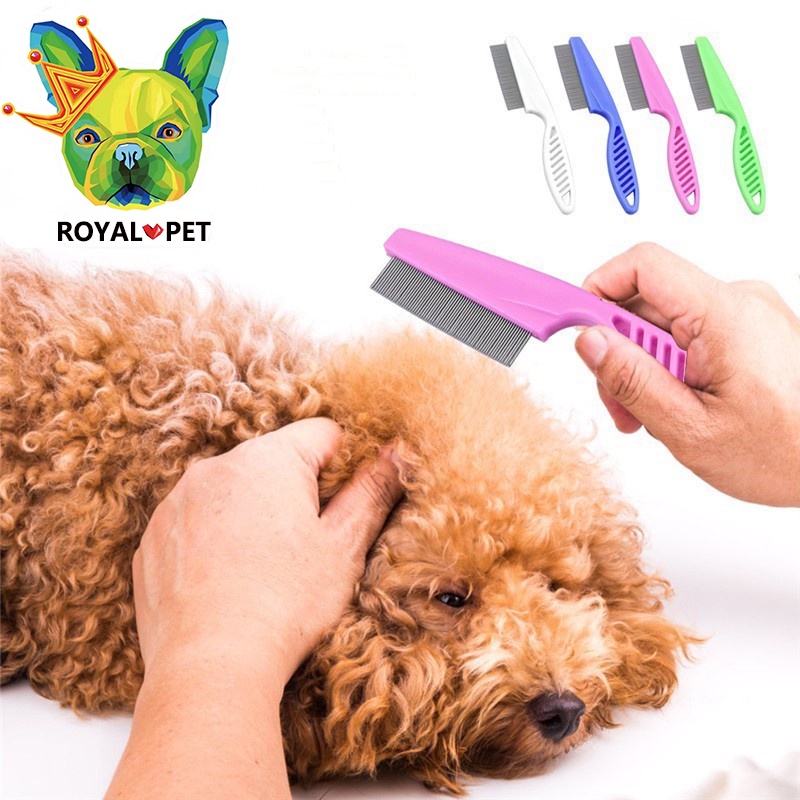 Pet Hair Comb Dog Cat Flea Comb Stainless Steel Needle Comb Cleaning ...