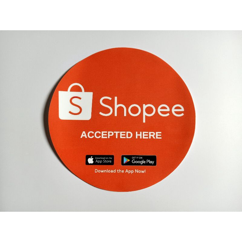 Shopee Accepted Here vynil Sticker waterproof Round | Shopee Philippines