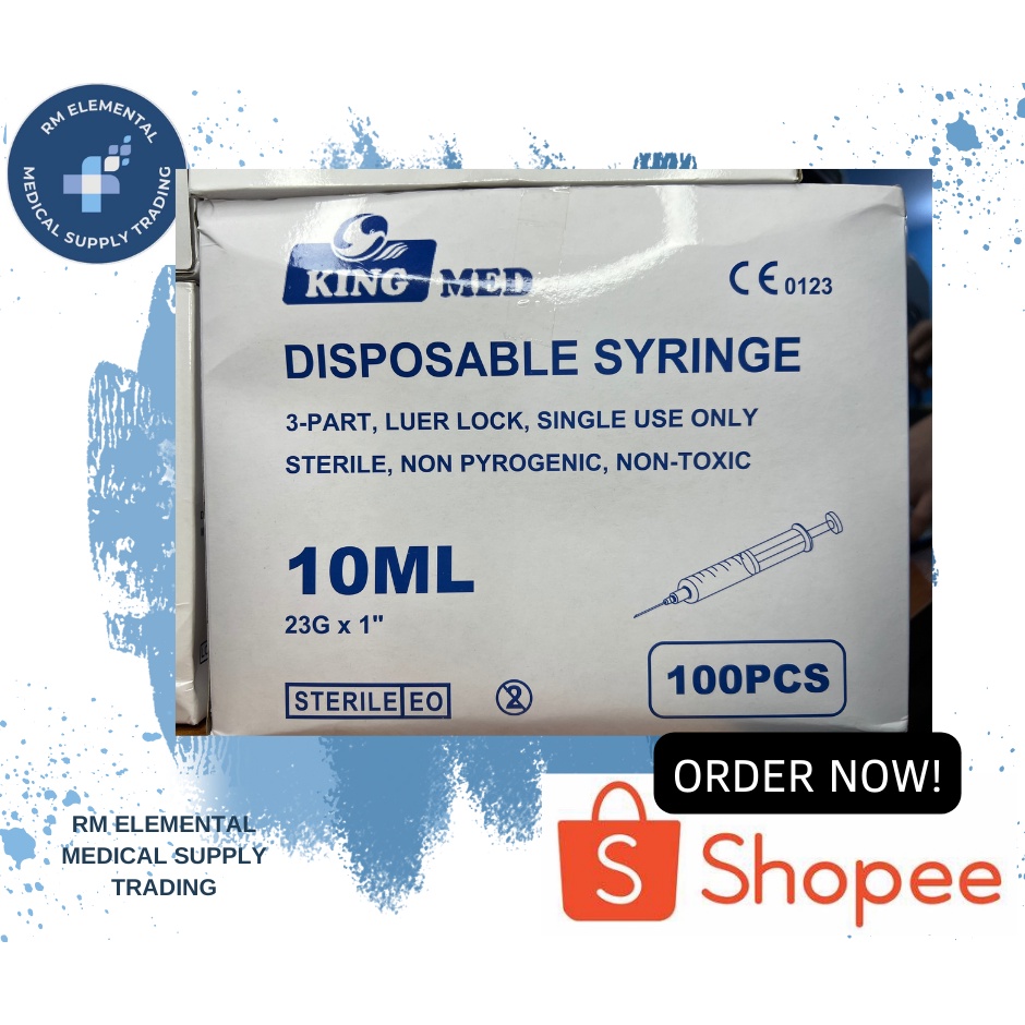 [ BOX ] KINGMED Disposable Syringe 10cc 5cc 3cc 1cc 100s PER BOX ...