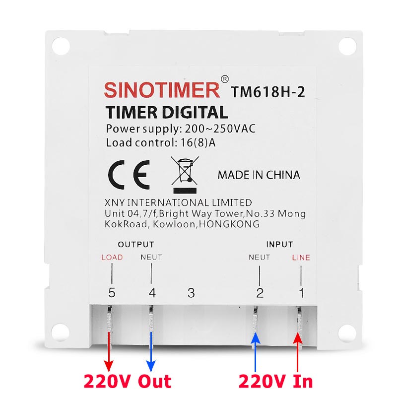 SINOTIMER TM618H-2 220V AC Digital Time Switch Output Voltage 220V 7 ... SINOTIMER TM618H-2 220V AC Digital Time Switch Output Voltage 220V 7 ...