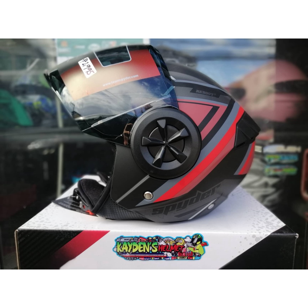 SPYDER Reboot 2 matte red/black+ FREE extra Visor & tubemask | Shopee ...