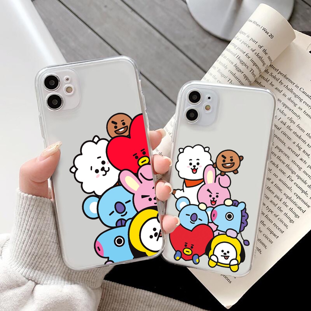 cute cartoon bTS bt21 phone protect case For iphone 13 14, 7 , X , XS ...
