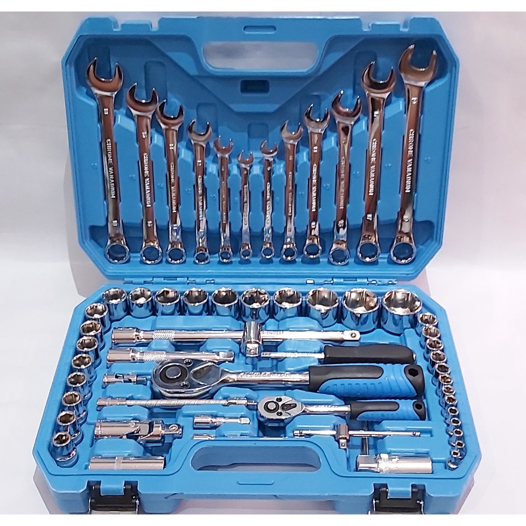 Original Flyman 61 Pcs.1/2" + 1/4" Drive Socket Set Heavyduty Tools Set ...