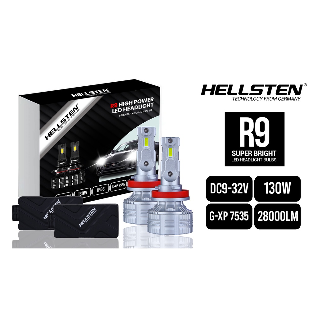 HELLSTEN R9 SERIES H4 6000K | WHITE COLOR | HEADLIGHTS & FOGLIGHTS ...