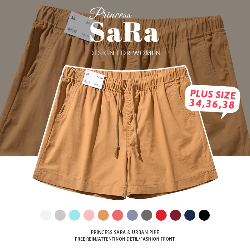 PRINCESS SaRa Plus Size Shorts For Woman Drawsting cotton Mid Waist ...