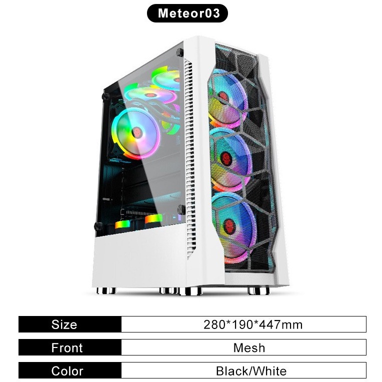 Inplay Meteor 03 - White Tempered Glass ATX Case Shipped in the ...