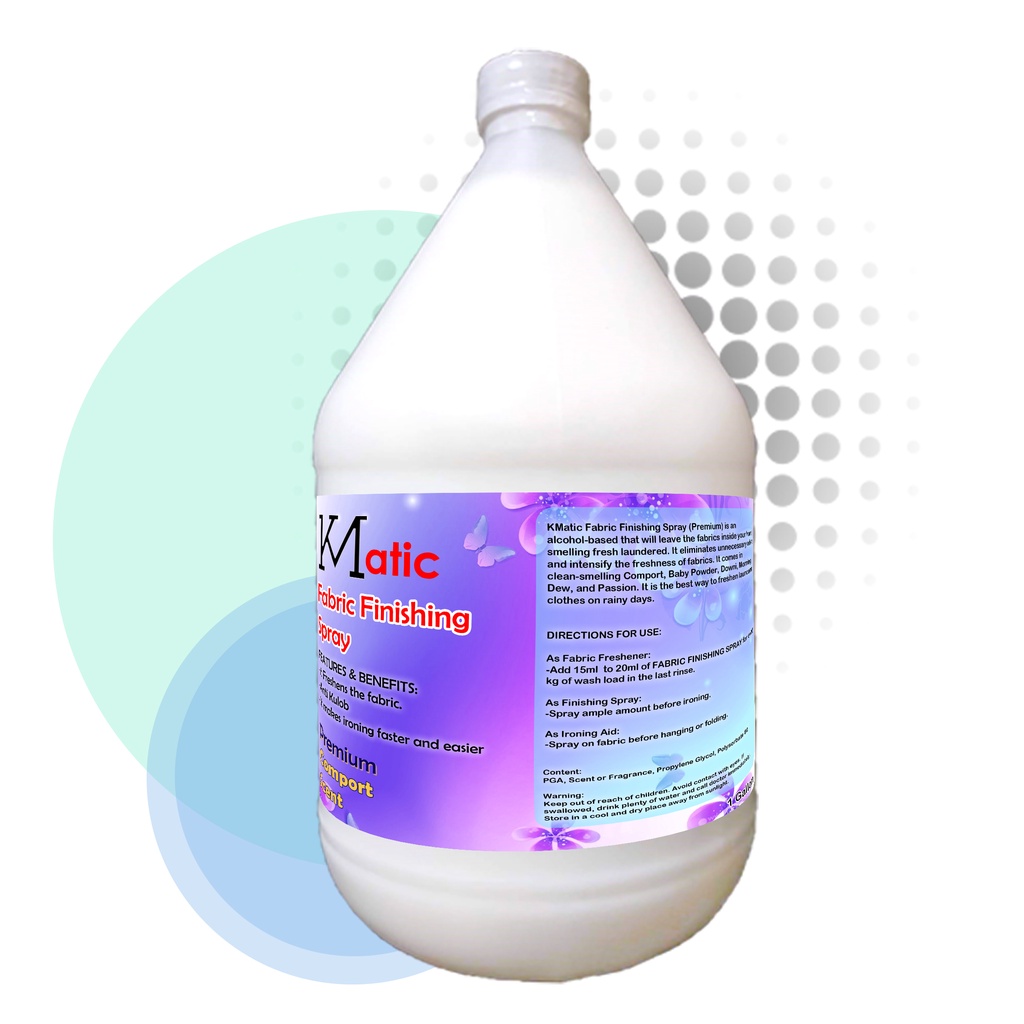 KMatic Fabric Finishing Spray With Alcohol Content (Premium)- 1 Gallon ...