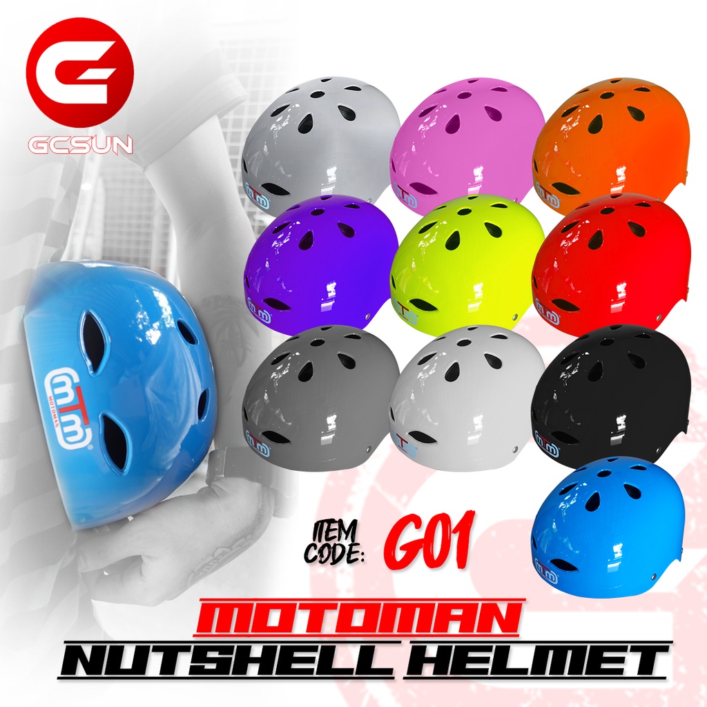 MOTOMAN NUTSHELL HELMET ITEM CODE G01 - GCSUN MOTORCYCLE | Shopee ...