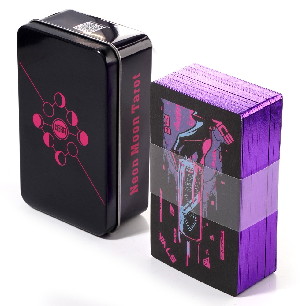 Neon Moon Tarot In A Tin Metal Box Tarot Deck with Paper Guide Book ...