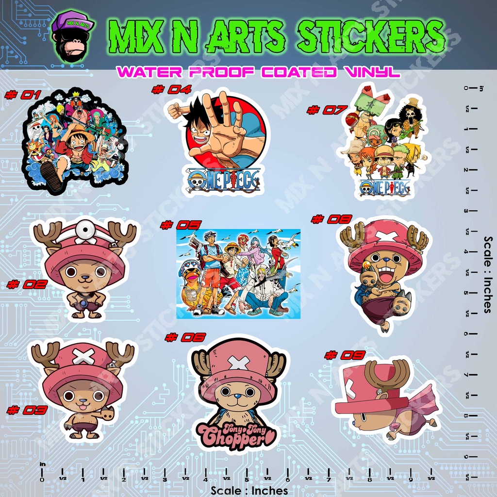 One Piece Tony Chopper Waterproof Vinyl Sticker for Motorcycle Tumbler ...