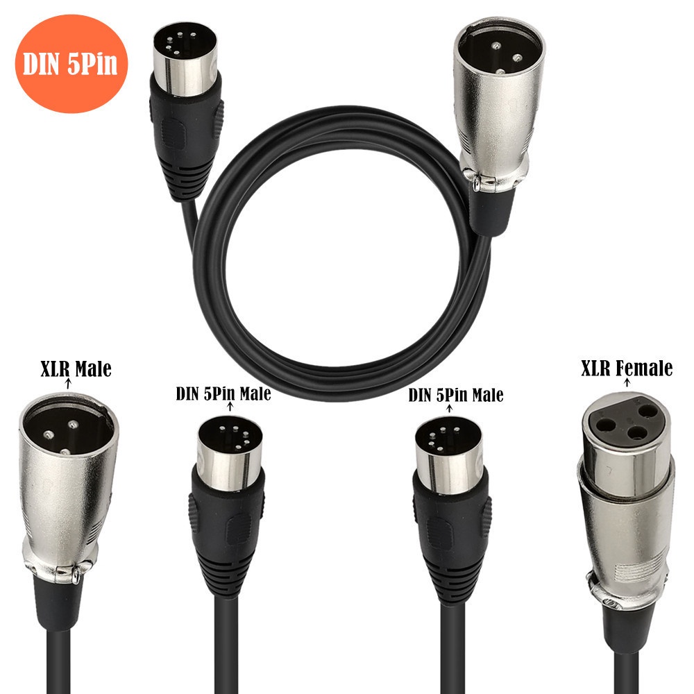 Big DIN 5Pin to XLR Male Female Audio Cable MIDI Adapter | Shopee ...