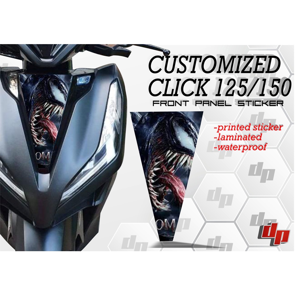 Customized Click 125 & 150 front panel - Printed, Waterproof, Laminated ...