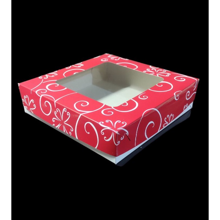 8X8X2 inches PIE BOX RED ORNAMENTAL DESIGN (10 SETS) | Shopee Philippines