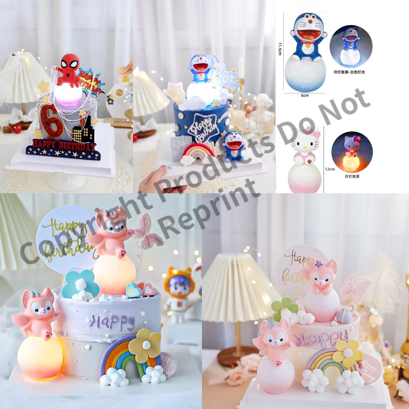 LED Spider Man LED Katie Cat Lingna Belle Cake Decoration LED Little ...