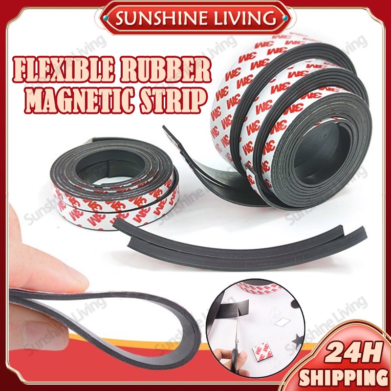 3M Magnetic Strip with Adhesive 1m/Roll Flexible Magnetic Rubber Strip ...