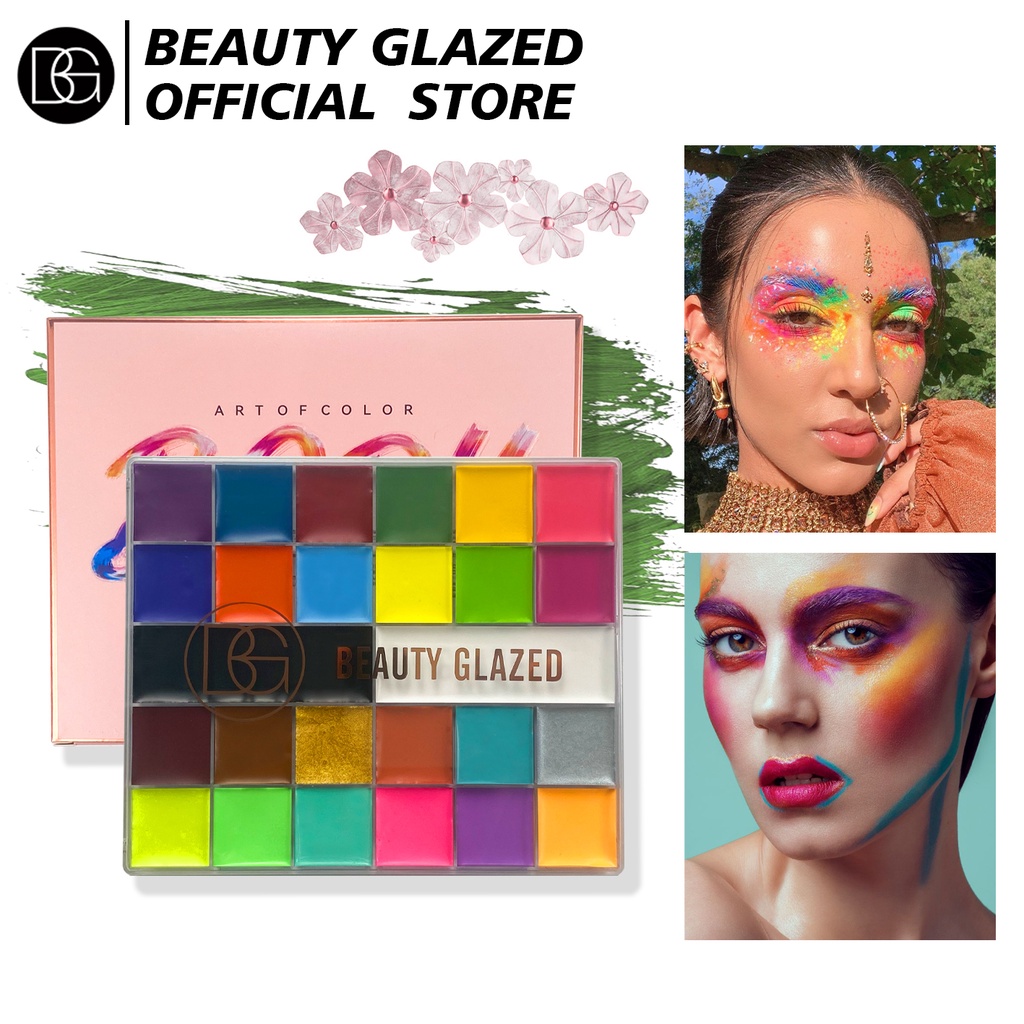 BEAUTY GLAZED Face Body Paint Palette Professional Flash Non toxic ...