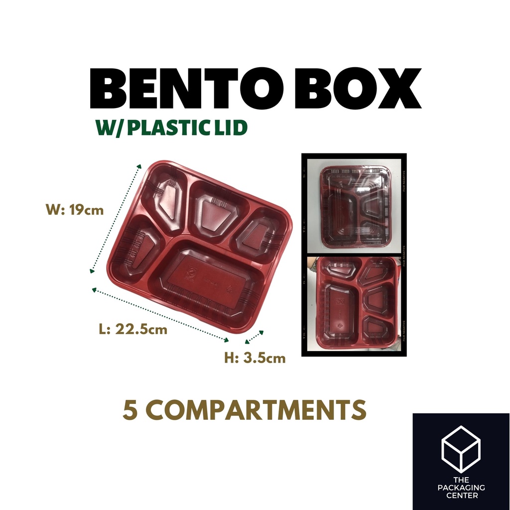 [50's / 100's] 1 / 2 / 3 / 4 / 5 Division Bento Box Tray w/ Plastic Lid ...