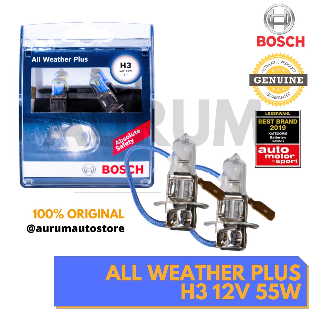 Bosch H3 All Weather Bulb 55w 12v (2pcs) | Shopee Philippines