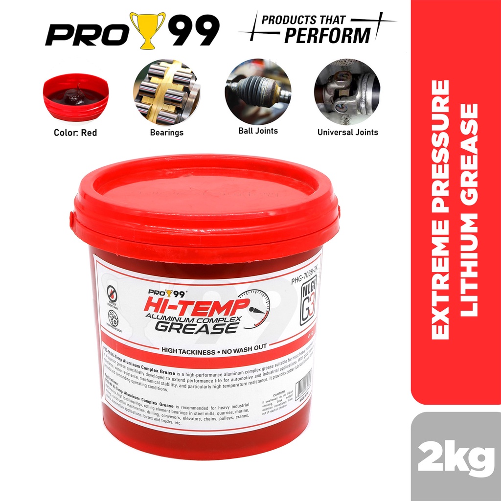 PRO99 High Temperature [ Hi-Temp ] Lithium Complex Grease Heavy Duty 2kg - PHG-7038-2K | Shopee ...
