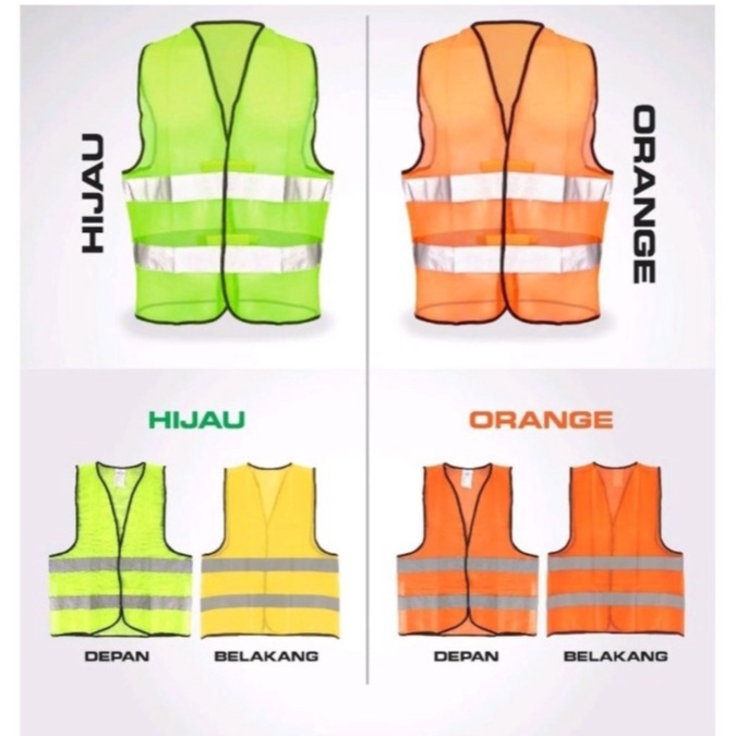 Basic 2-line safety Vest/2-strip basic safety Vest - Orange | Shopee ...