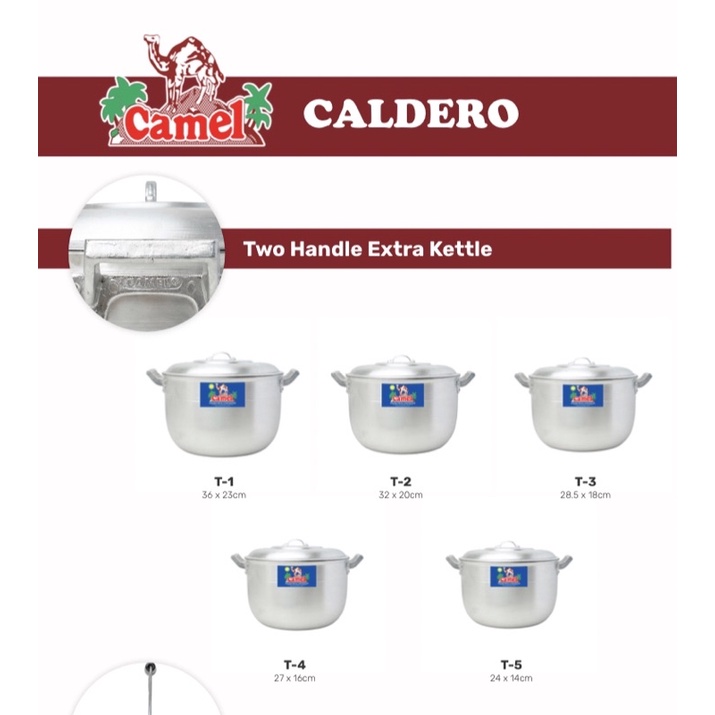 ORIGINAL ALUMINUM CAMEL EXTRA SIZE CALDERO 2 Handle( TENGA) Unihandle ...