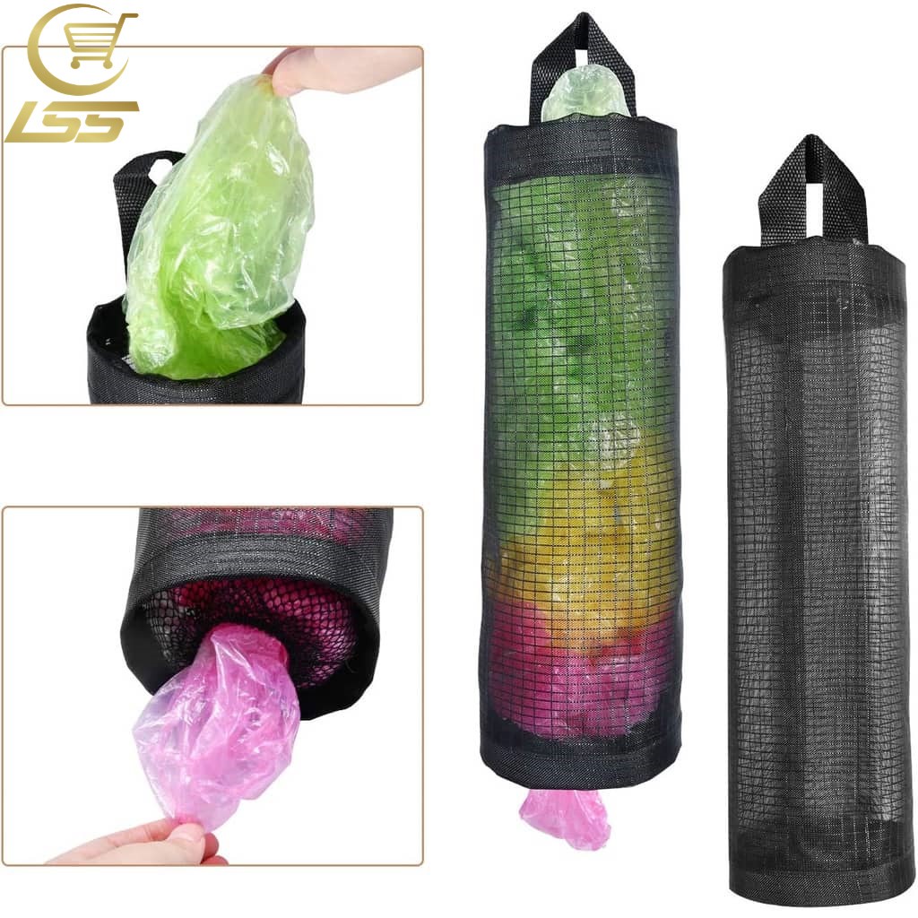 Efeq Mesh Garbage Bag Organizer Plastic Bag Holder Hanging Mesh Garbage ...