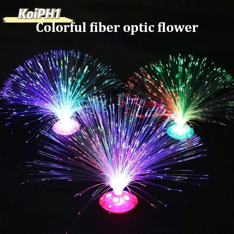 Color Changing LED Fiber Optic Night Light Lamp Stand Home Decoration K ...