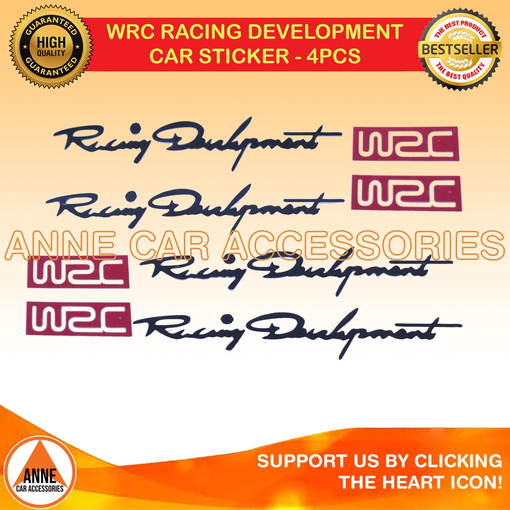 WRC Racing Development Sticker Emblem Decals Sticker 4PCS | Shopee ...