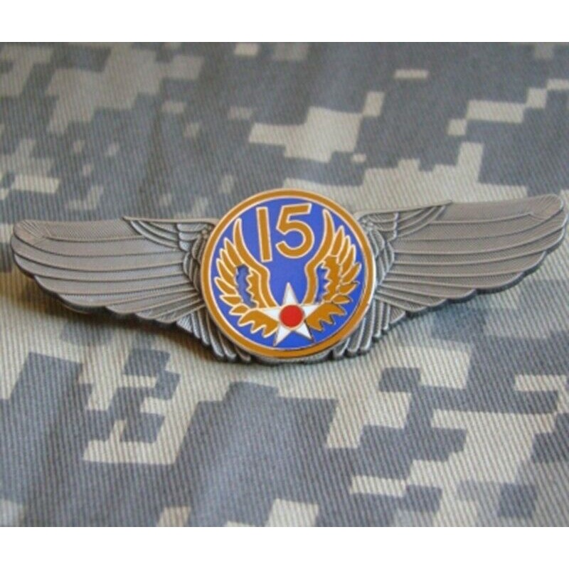Fifteenth Air Force 15th AF USAF Military Pilot Wing Badge Insignia ...