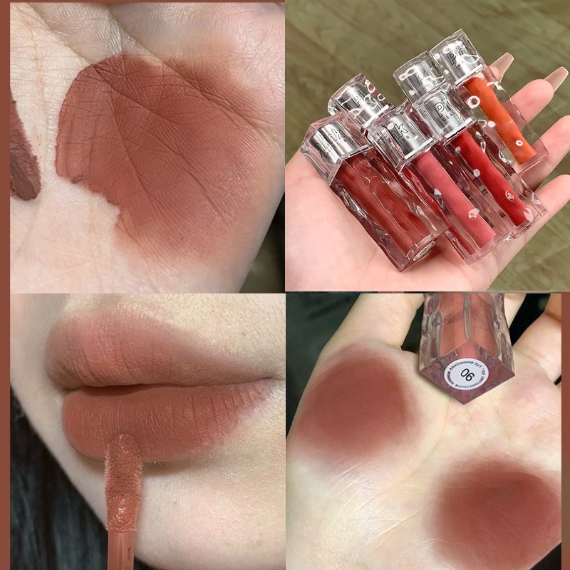 PINK COCO Transparent Small Ice Lip Glaze Matte Lipstick Does Not Fade ...